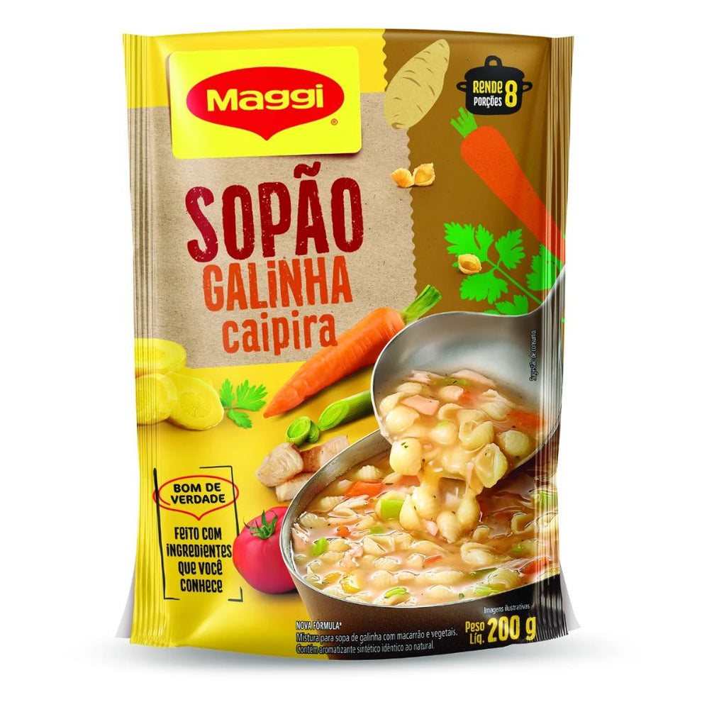 Maggi Sopão Galinha Caipira Chicken Soup Mix, 200 g / 7 oz Pack ...